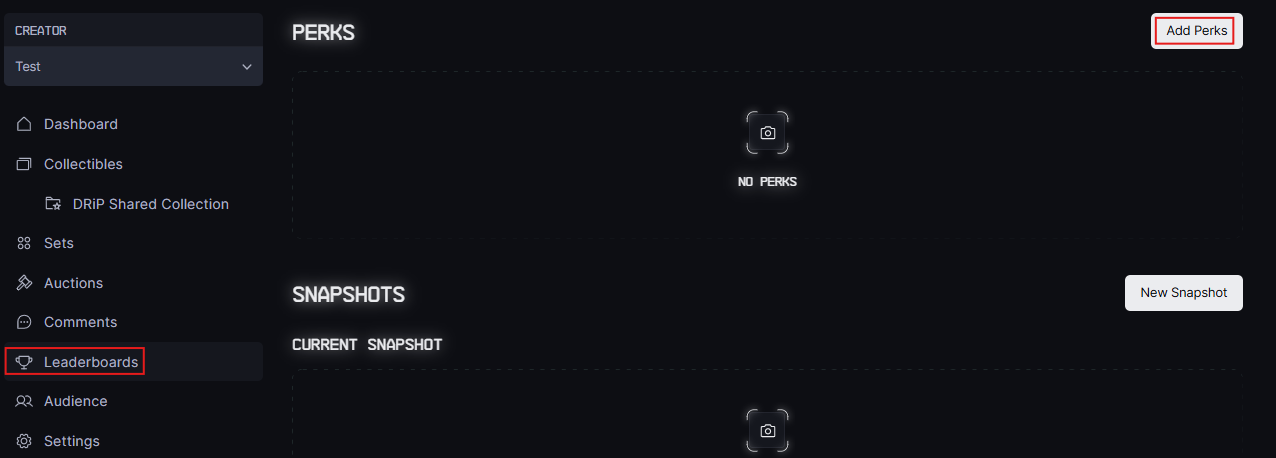 ⏱️ Update Perks / Activate Snapshot Timer – DRiP