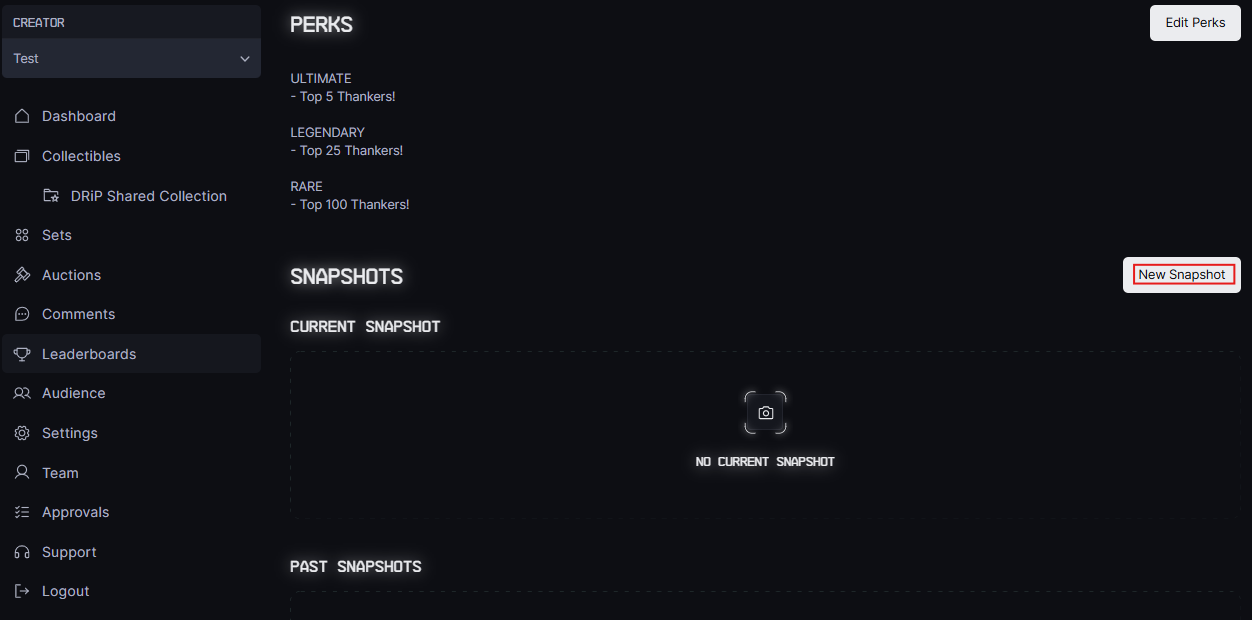 ⏱️ Update Perks / Activate Snapshot Timer – DRiP