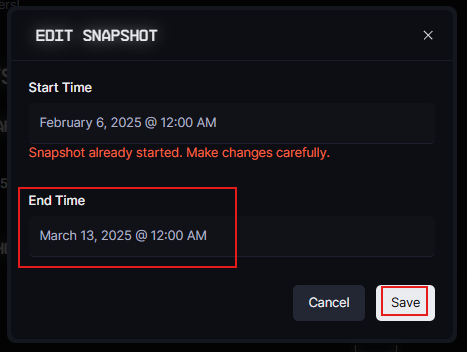 ⏱️ Update Perks / Activate Snapshot Timer – DRiP